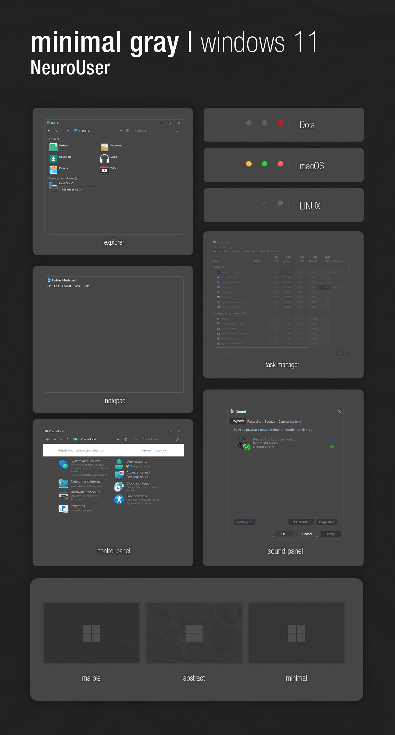 Minimal Gray for W11 by NeuroUser by NeuroUser on DeviantArt