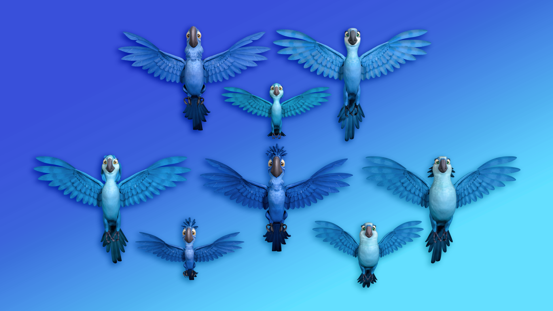 Spix's Macaw Family v1.3 - Revamps and Tweaks by ColbyDash on DeviantArt