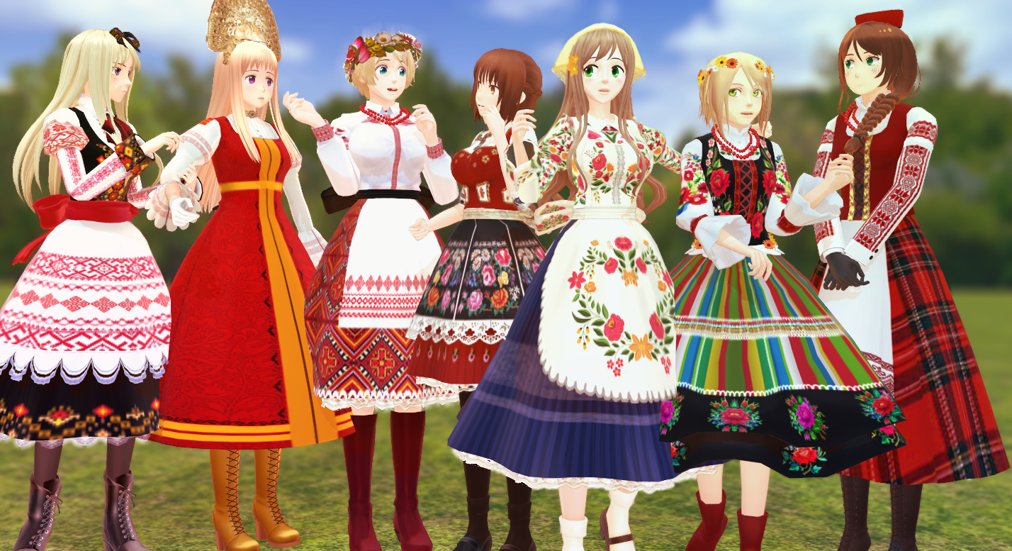 [MMD-APH] folk costumes! (NO DL,OLD) by poetyczka on DeviantArt