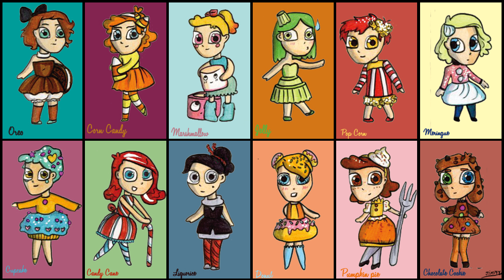 Sweets and Cakes (personification) by jimmyoOO on DeviantArt