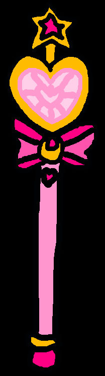 Pink Heart Moon Wand by multicolorcody on DeviantArt