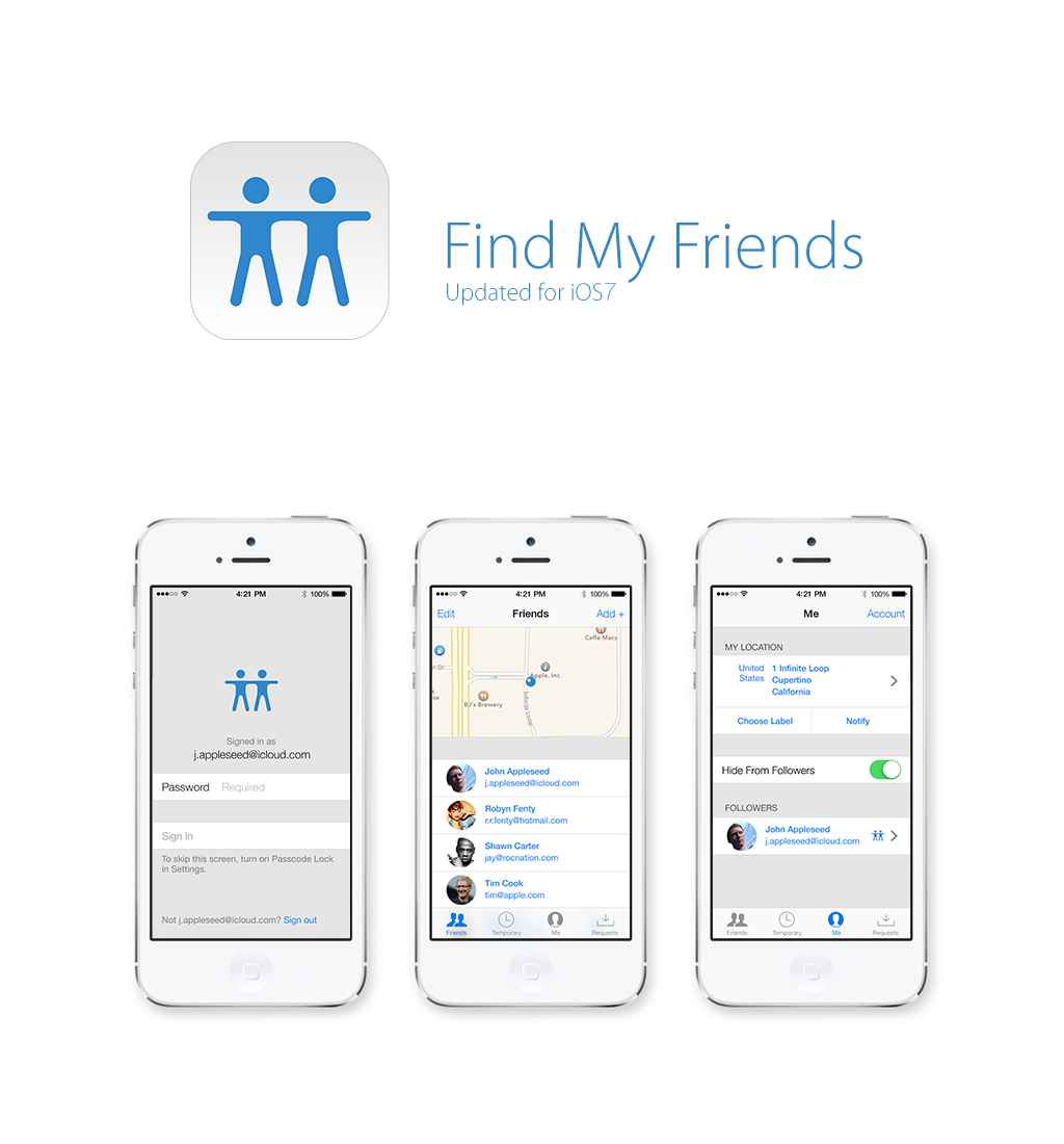 Find My Friends: iOS 7 Redesign by osullivanluke on DeviantArt