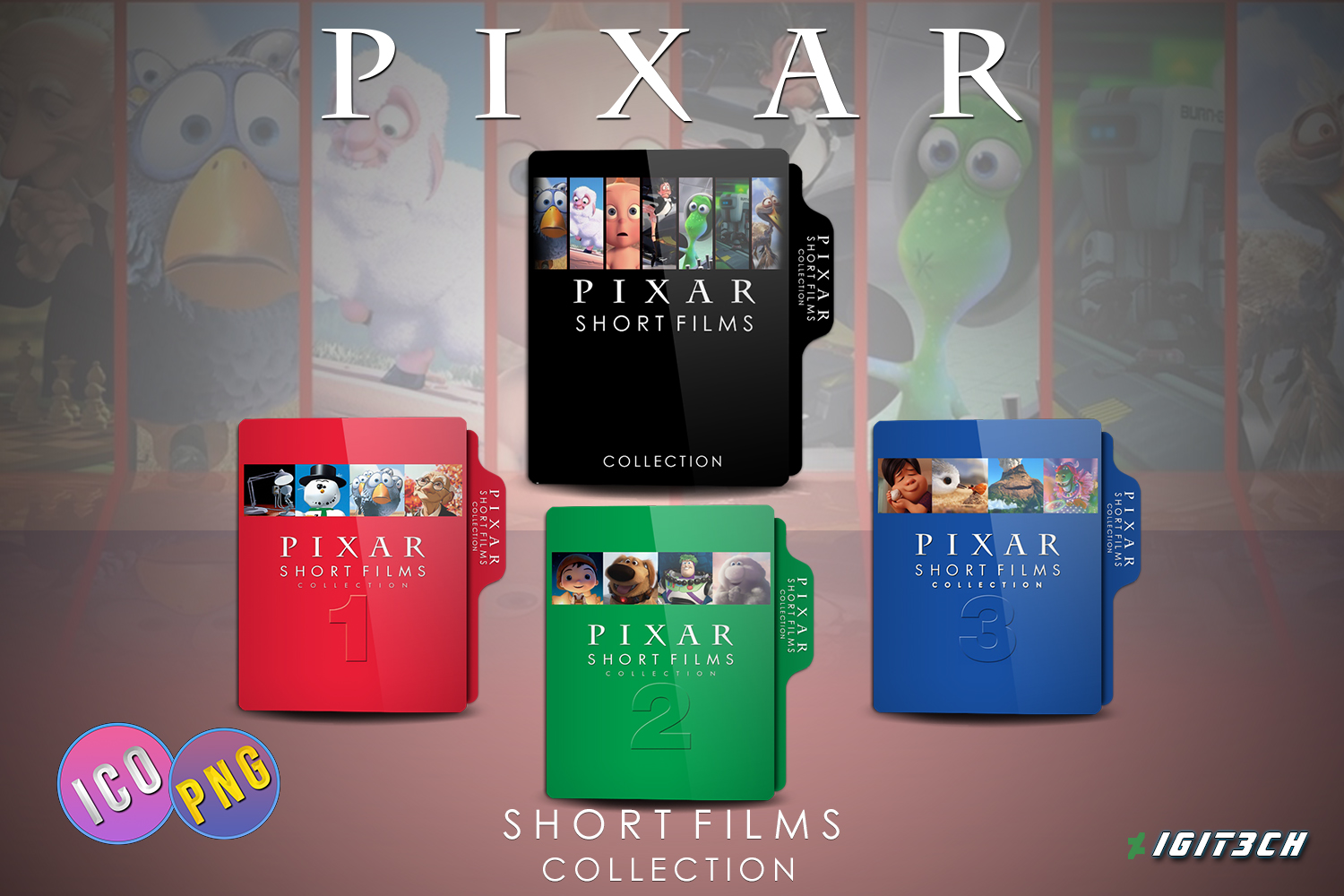 Pixar Short Films Collection Folder Icon By Igit3c by igit3ch on DeviantArt