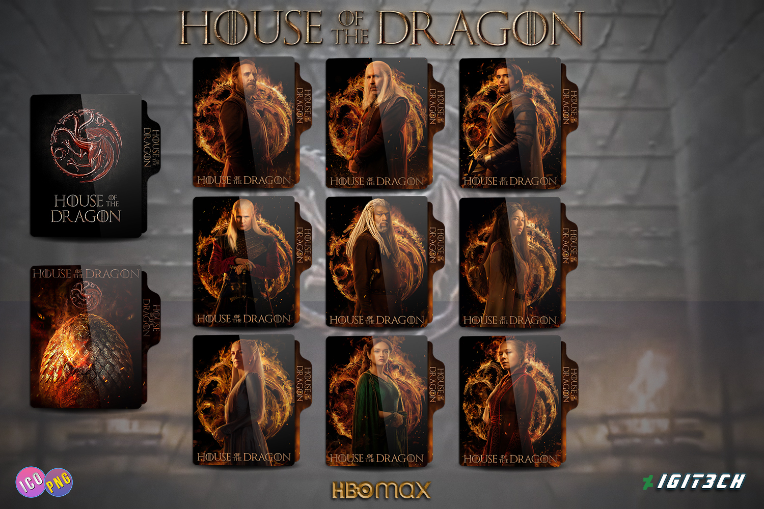 GOT - House Of The Dragon [Folder Icons] by igit3ch on DeviantArt