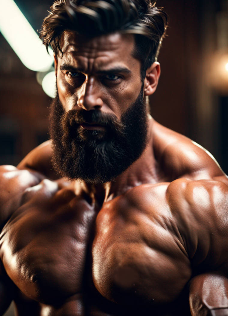 Muscular man with beard by BadgerCMYK on DeviantArt