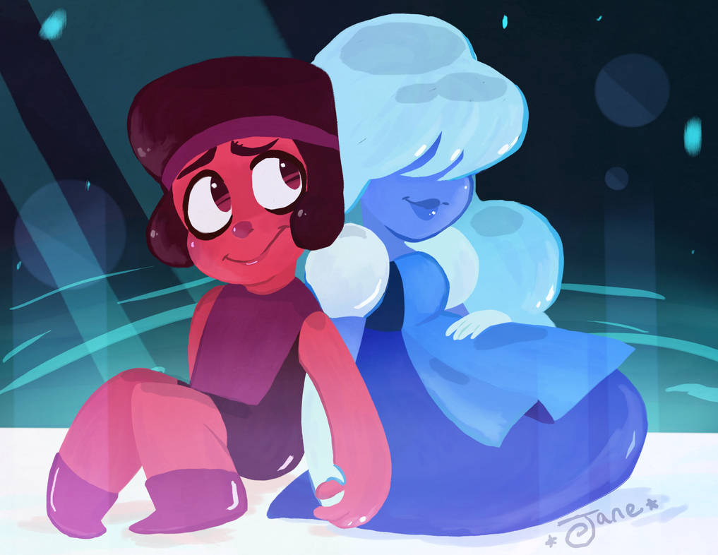 Ruby and Sapphire (With Speed Paint!) by JaneGumball on DeviantArt