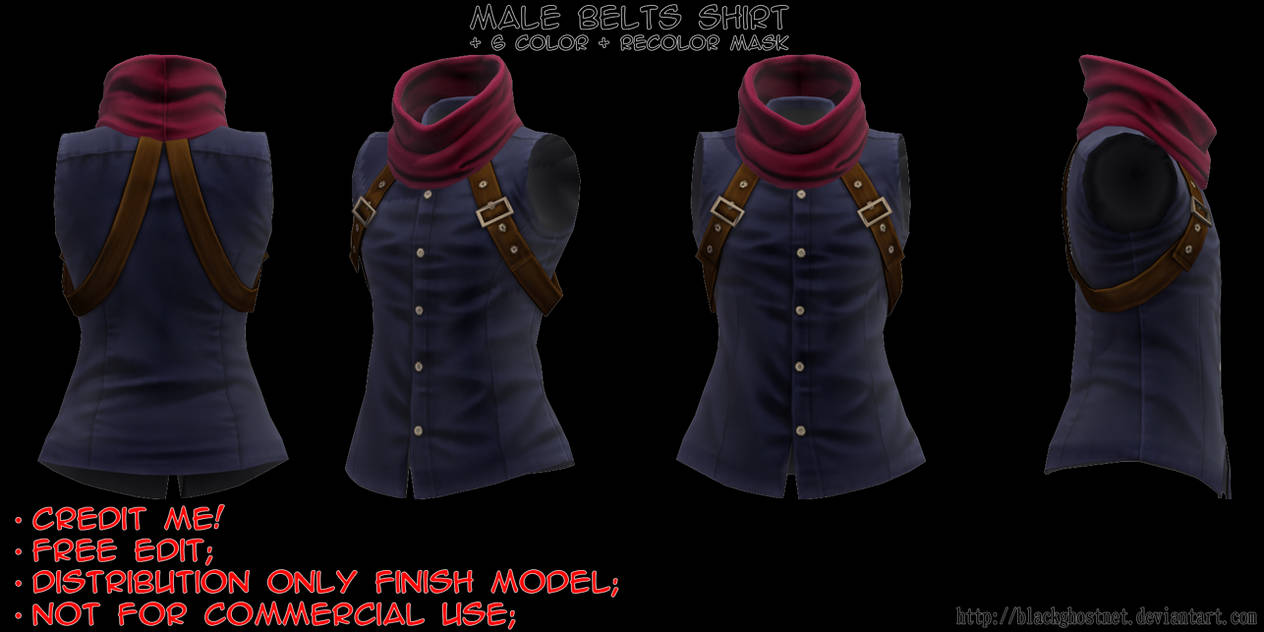 [MMD] Male Belts Shirt by ShionAkari666 on DeviantArt