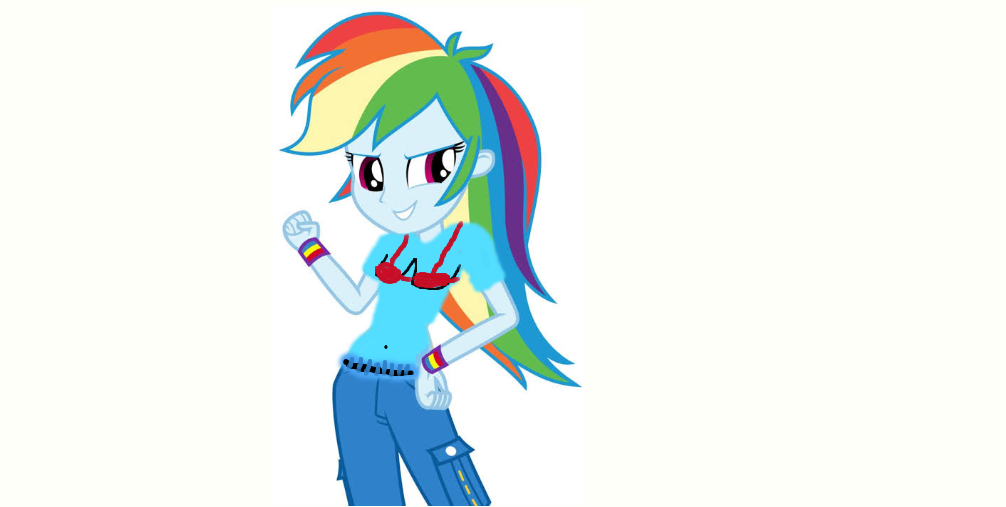 Rainbow Dash in her Bra and Pants. by Pudihan98 on DeviantArt