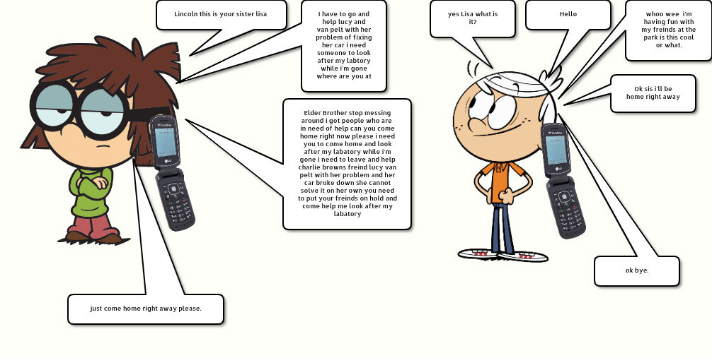 Lisa calls lincoln. by Pudihan98 on DeviantArt