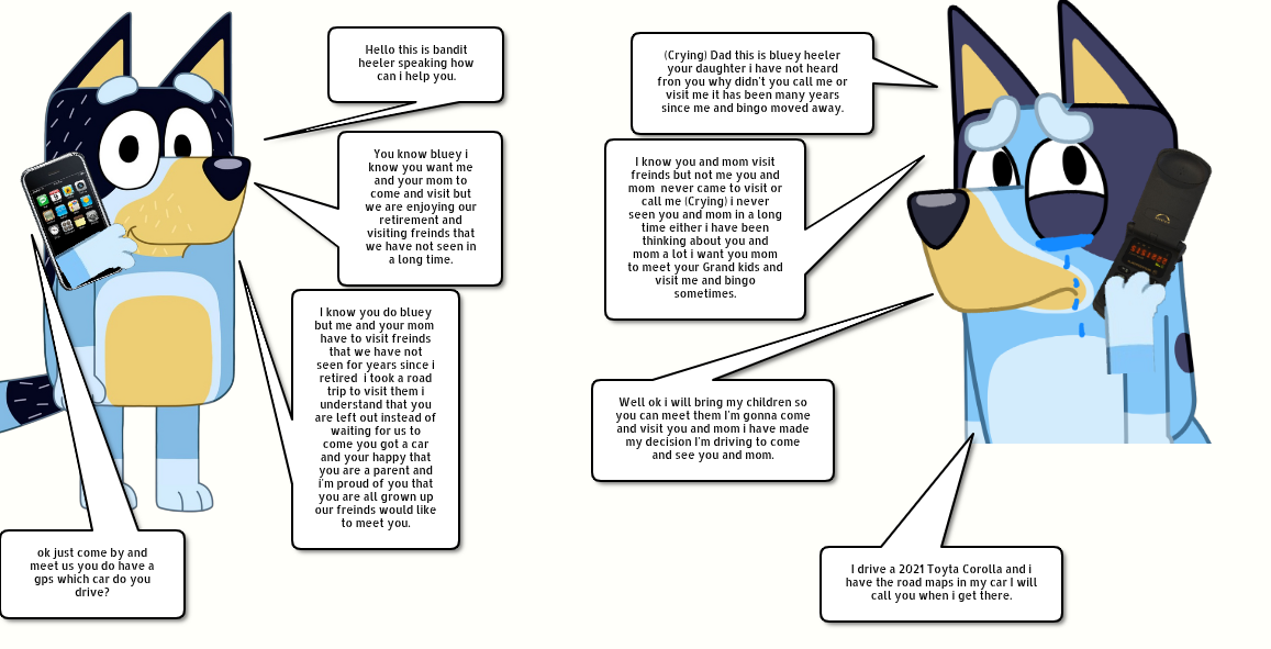 Bluey Heeler calls her dad Bandit Heeler by Pudihan98 on DeviantArt