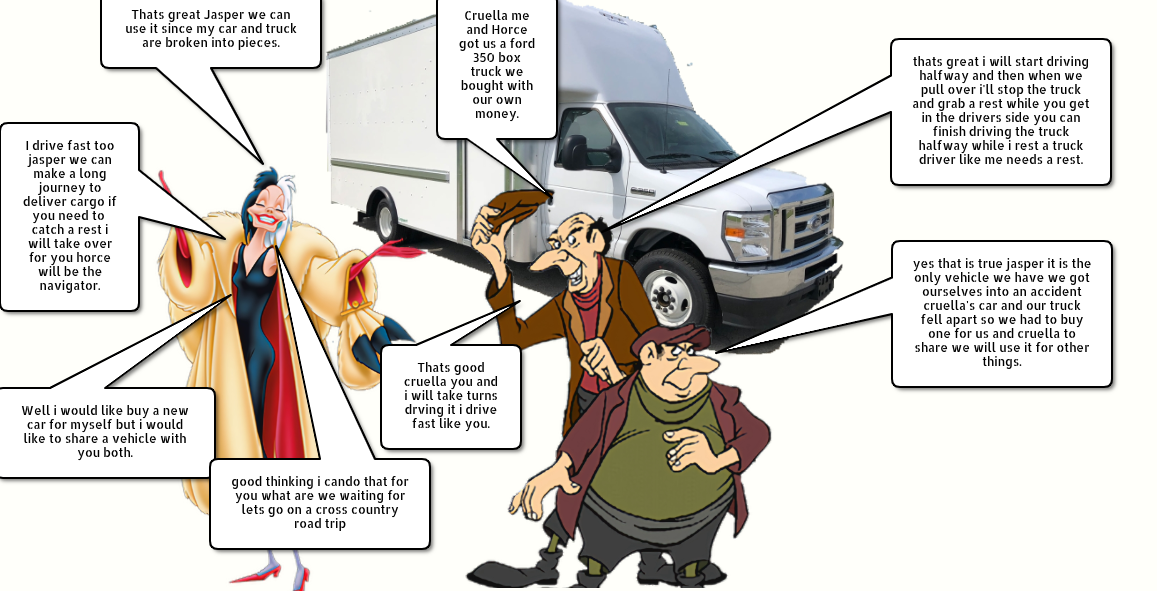 Cruella Jasper and Horce with their new truck. by Pudihan98 on DeviantArt