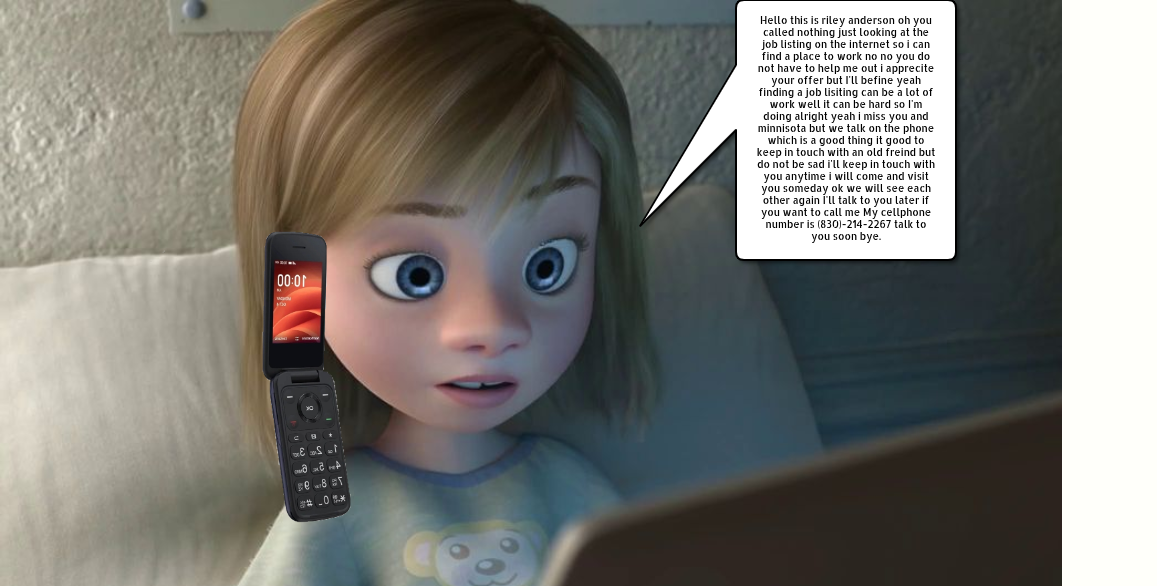 Riley anderson talking on the phone. by Pudihan98 on DeviantArt