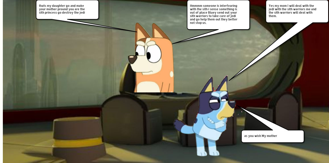 Bluey prepares to destroy the jedi. by Pudihan98 on DeviantArt