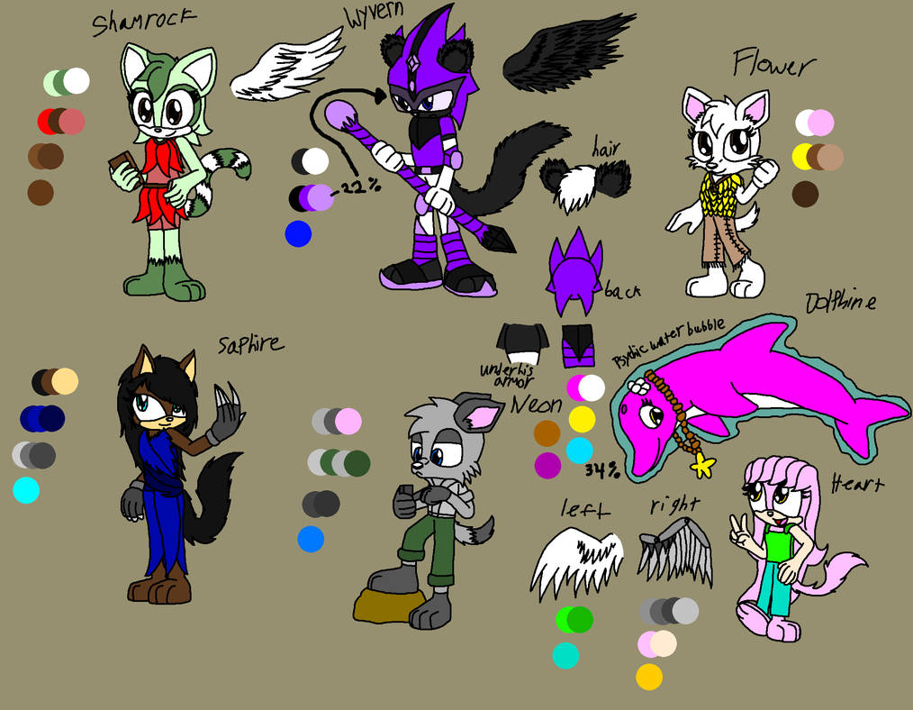 Colored fan character references by SnowpointArt on DeviantArt