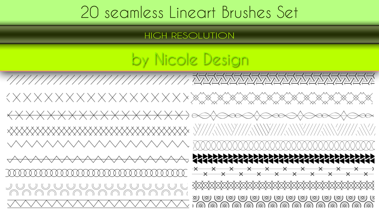 20 Seamless Lineart Brushes Set by noema-13 on DeviantArt