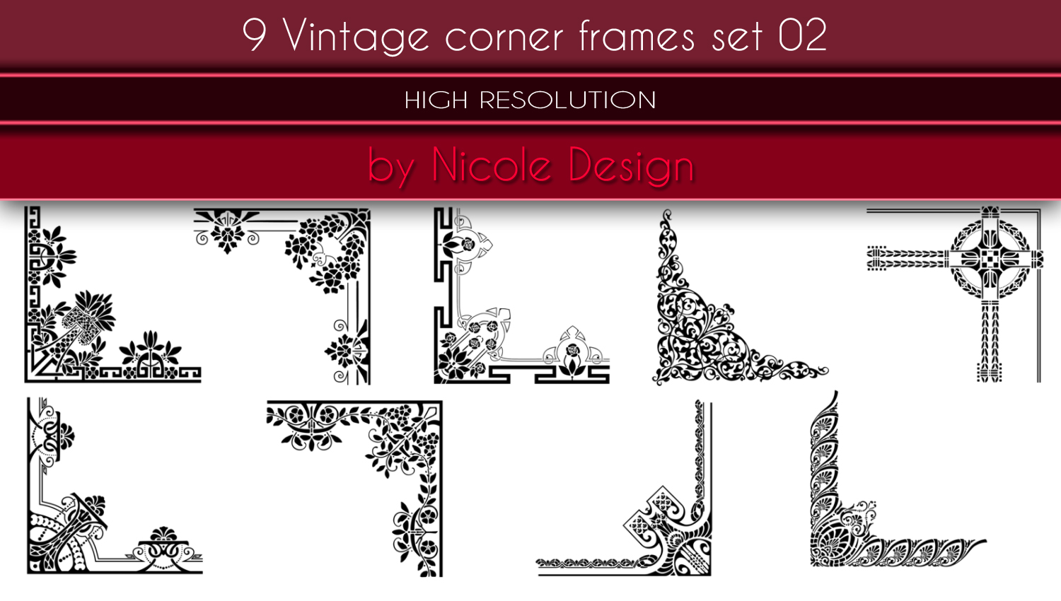 9 Vintage corner frames set 02 by noema-13 on DeviantArt