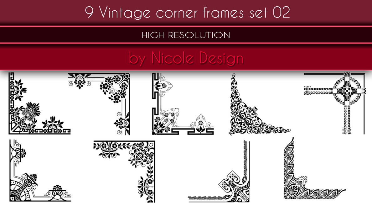 9 Vintage corner frames set 02 by noema-13 on DeviantArt
