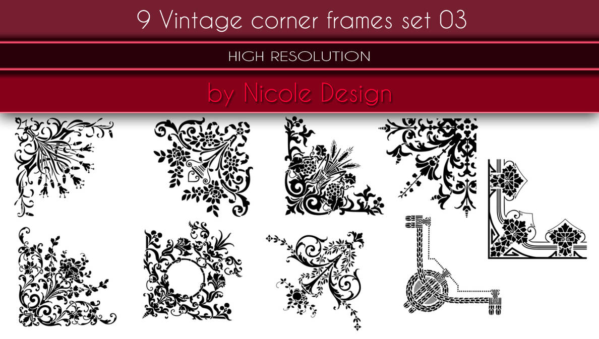 9 Vintage corner frames set 03 by noema-13 on DeviantArt