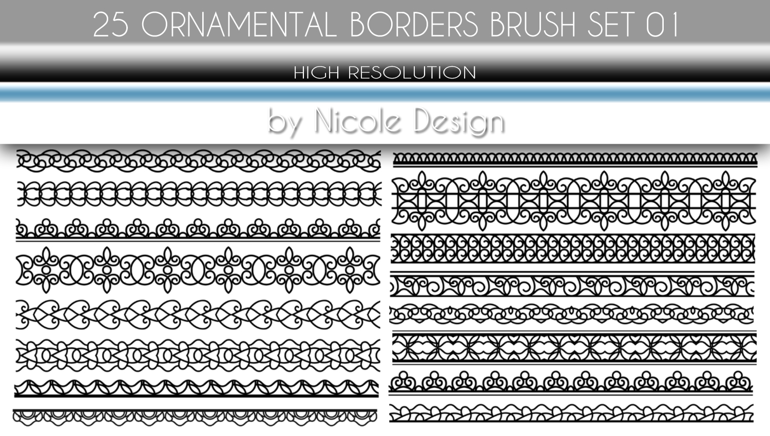 25 Ornamental Borders Brush Set 01 by noema-13 on DeviantArt