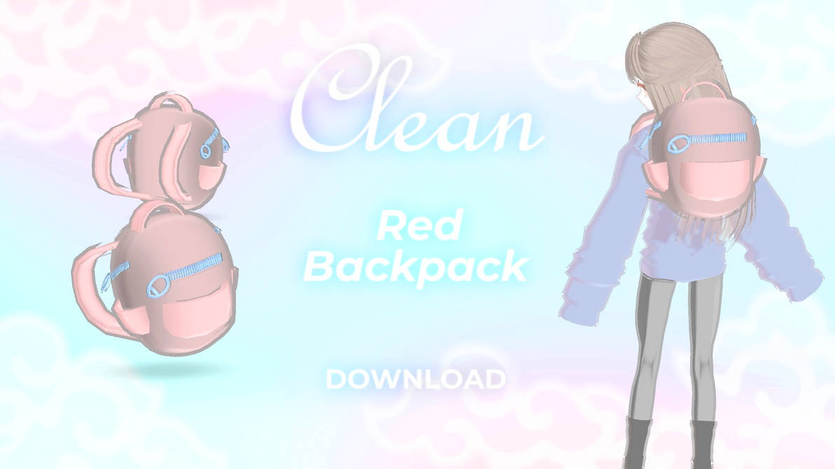 |DL| |MODEL| |MMD| Backpack, Red by KawaiiCone on DeviantArt