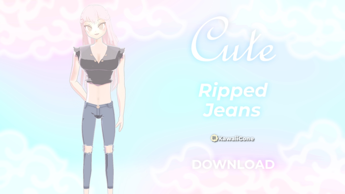 |DL| |3D MODEL| |MMD| Jeans, Ripped, Cute by KawaiiCone on DeviantArt