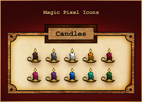 Magic icon set: Candles by M-Curiosity on DeviantArt