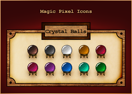 Magic icon set: Crystal Balls by M-Curiosity on DeviantArt
