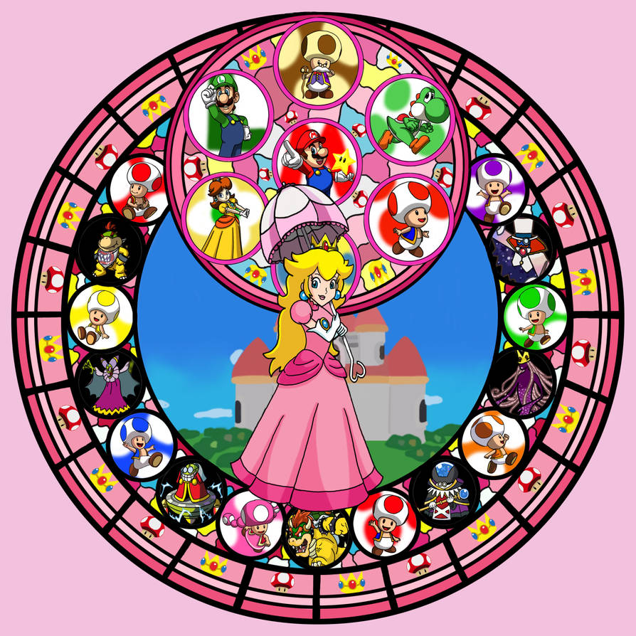 Mario KH Stained Glass Princess Peach by purpleorchid-8863 on DeviantArt