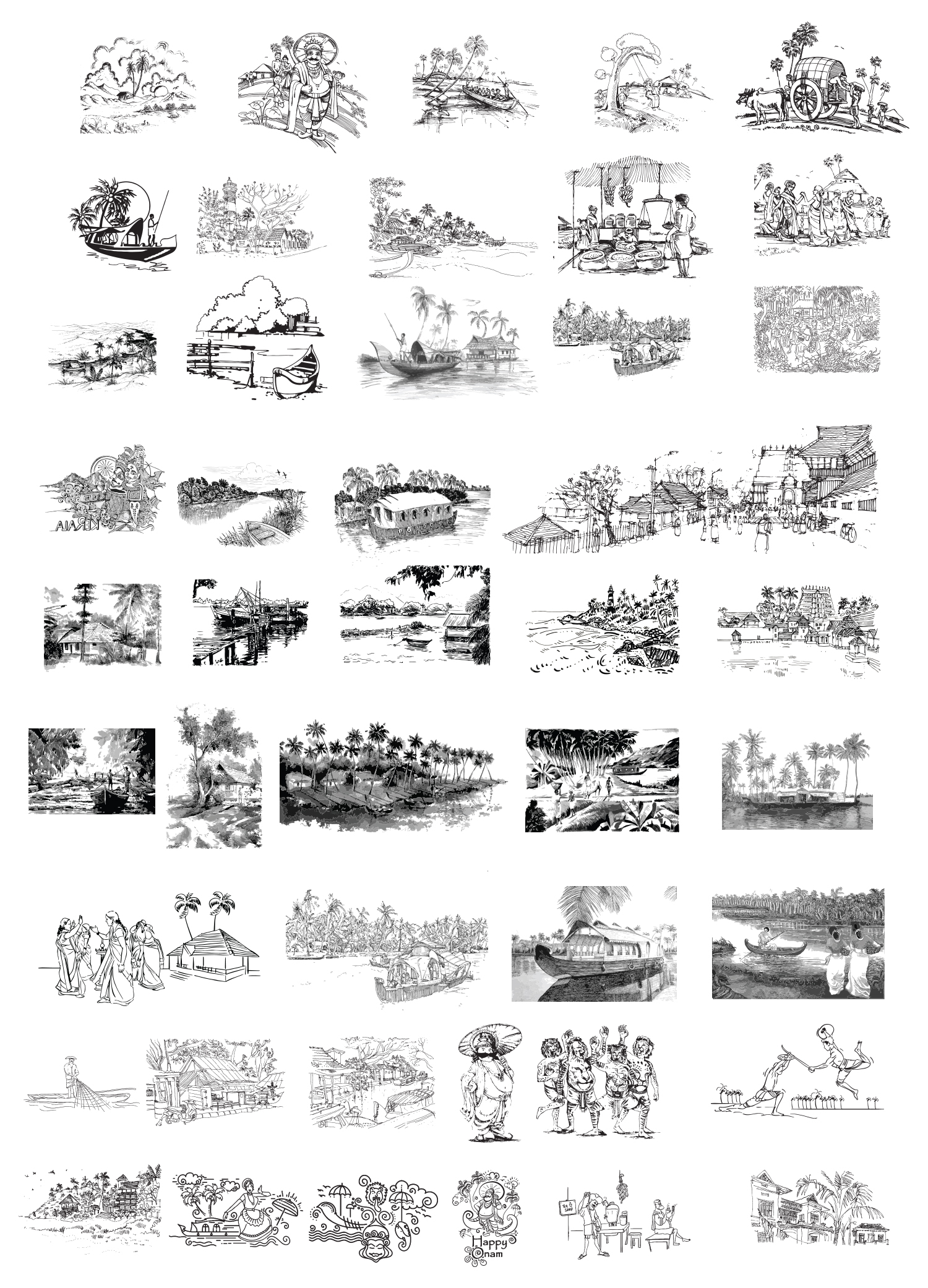 Kerala Drawings vector big stock by anulubi on DeviantArt