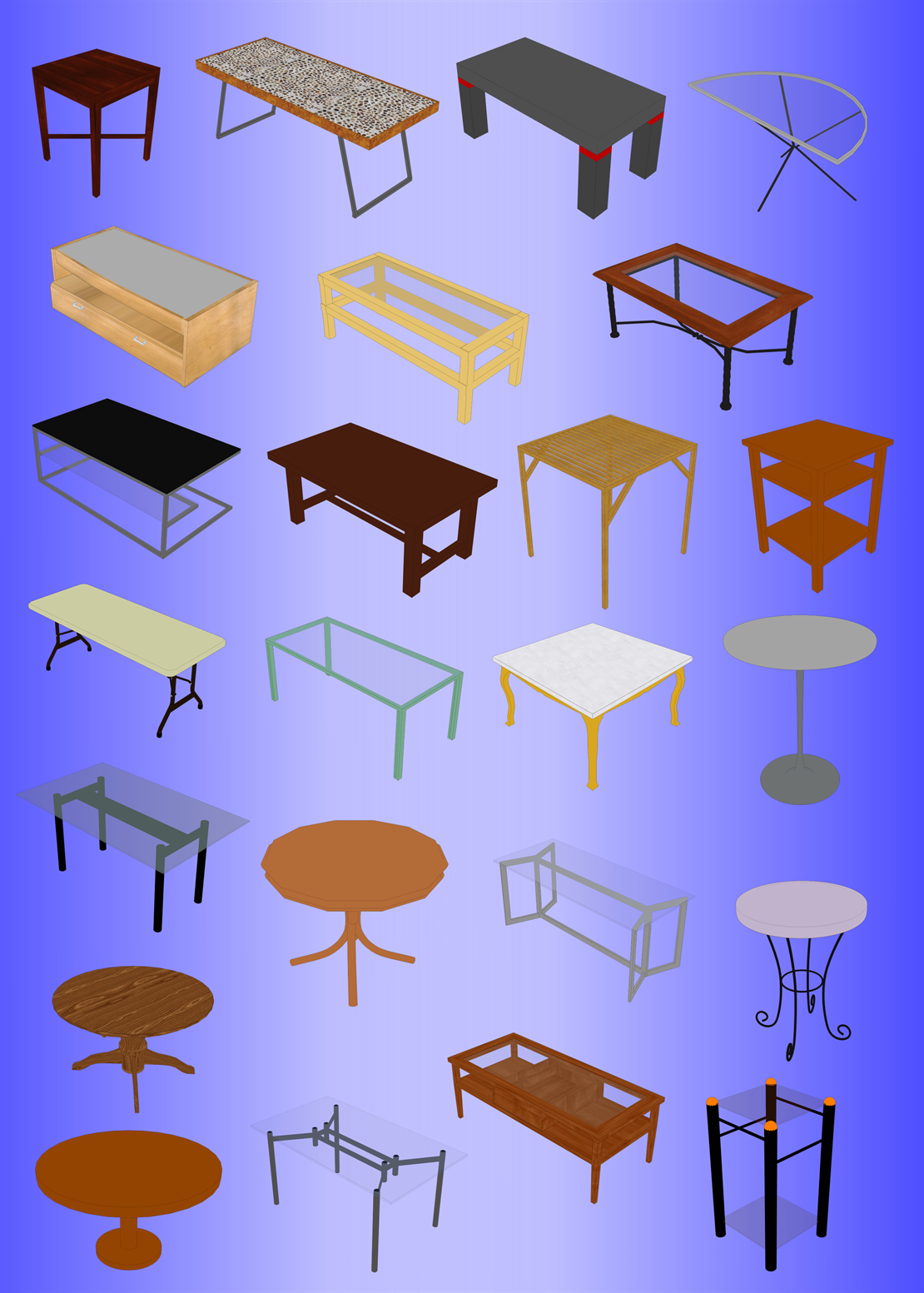 3D Models: Tables 1 by themadirishman on DeviantArt