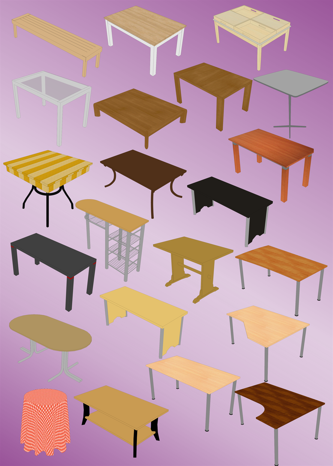 3D Models: Tables 2 by themadirishman on DeviantArt