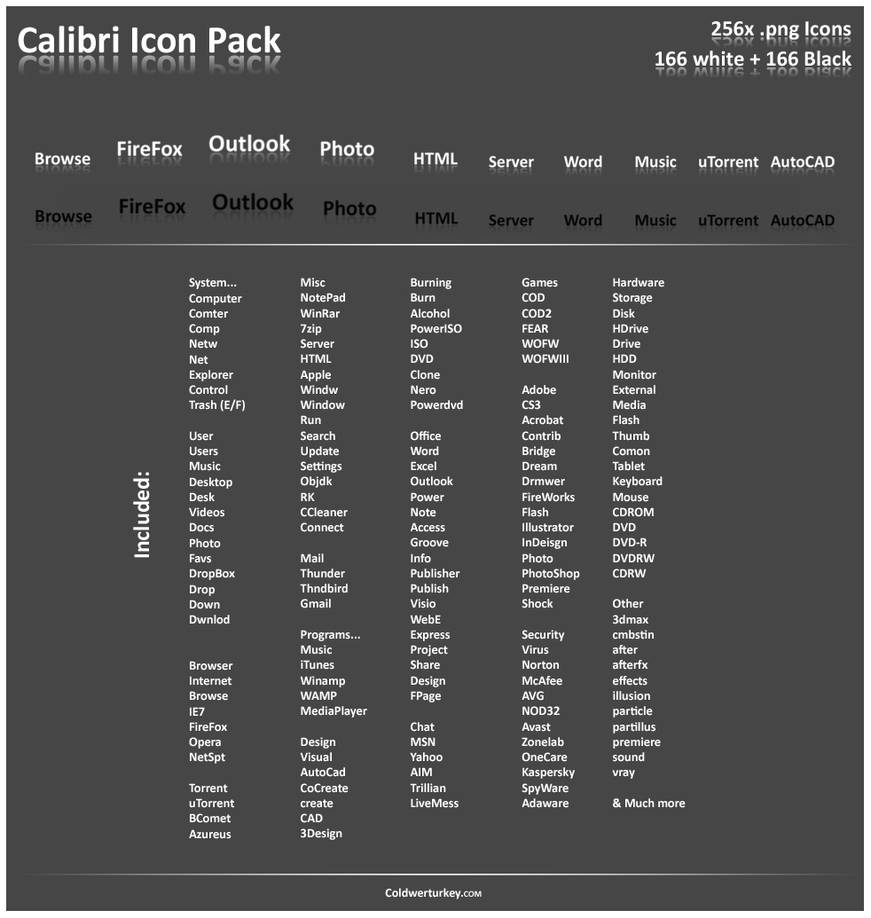 .:ReRelease:. Calibri Icons by coldwerturkey on DeviantArt