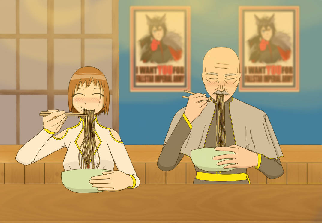 Fey and Jenol eating Ramen by DivineRako on DeviantArt