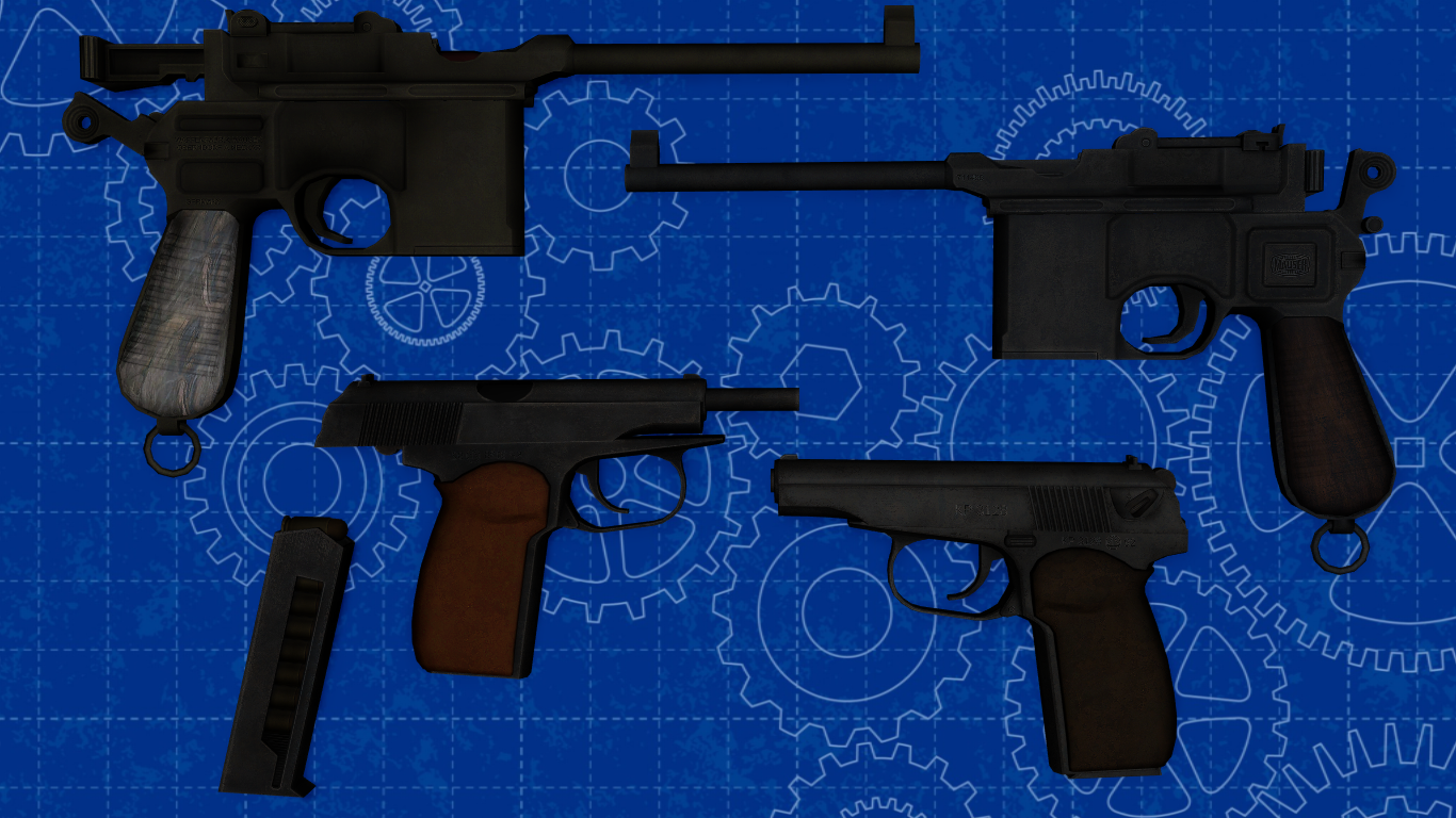 [MMD] World War pack 1:Signature Handguns by AbyssLeo on DeviantArt