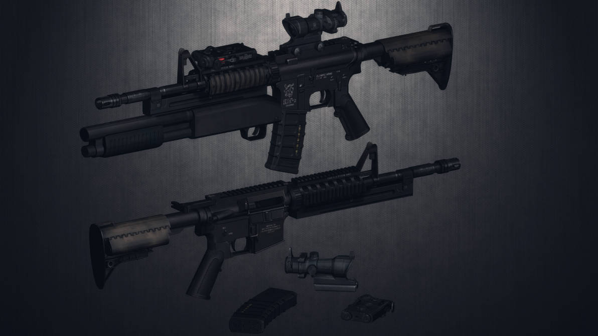 [MMD] Knight's Armament M4A1+Masterkey for DL by AbyssLeo on DeviantArt