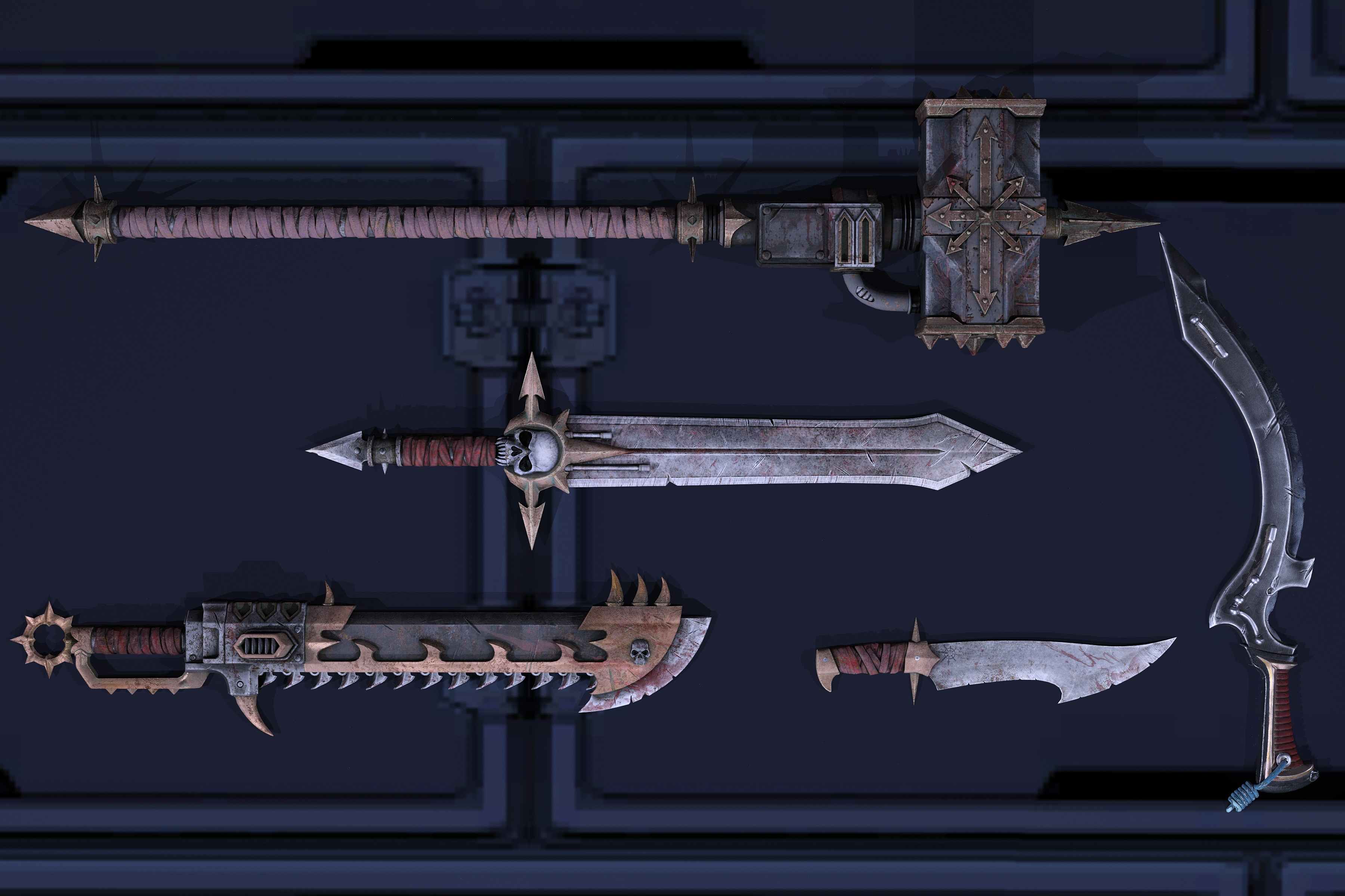 Chaos Space Marine Melee Weapons Pack for DAZ 3D by Adventfather on ...