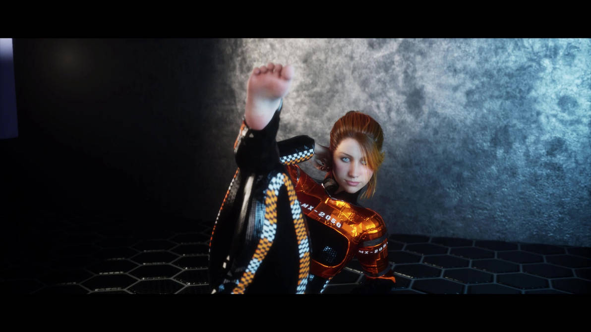 Ellen back and barefoot by restif on DeviantArt