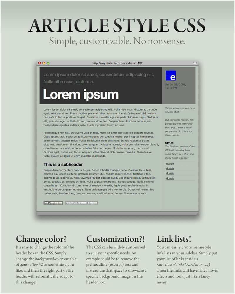Article Style Css By Electricnet On Deviantart