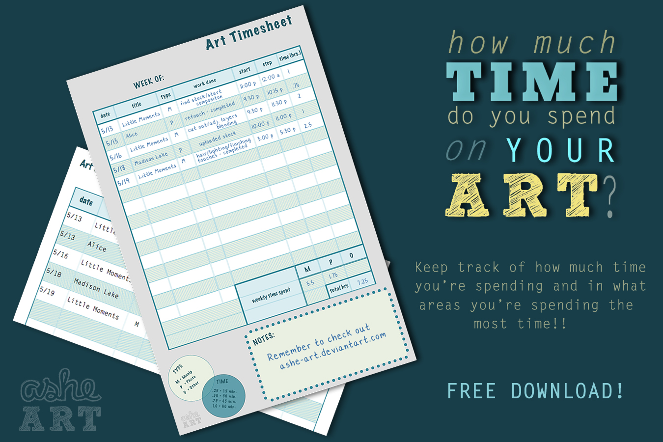 Art Timesheet by ScatteredAshe on DeviantArt