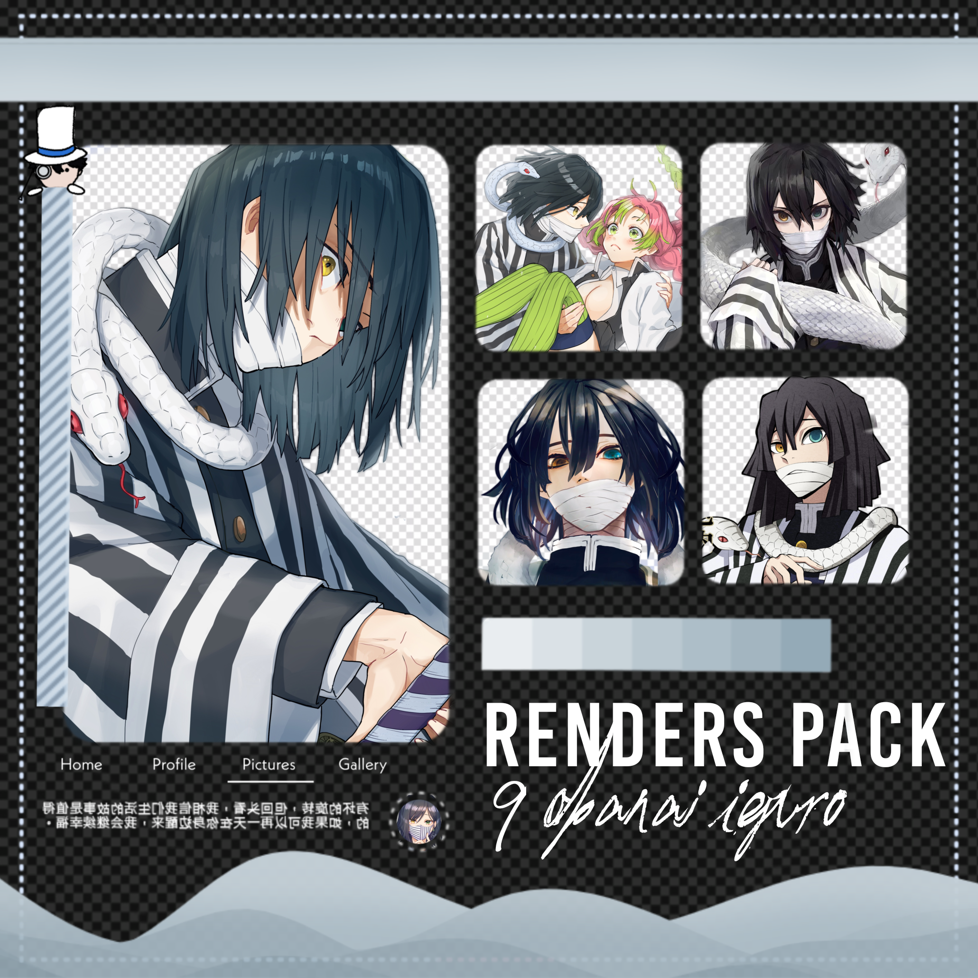 #O11_PackRenders_PNG_ Iguro Obanai by ImKuroka1412 on DeviantArt