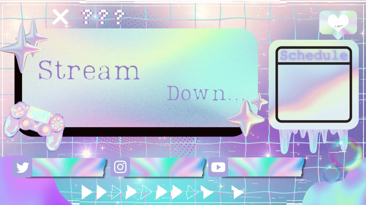 Nostalgic Pastel Glitch Stream Overlay by DracaEnaDraws on DeviantArt