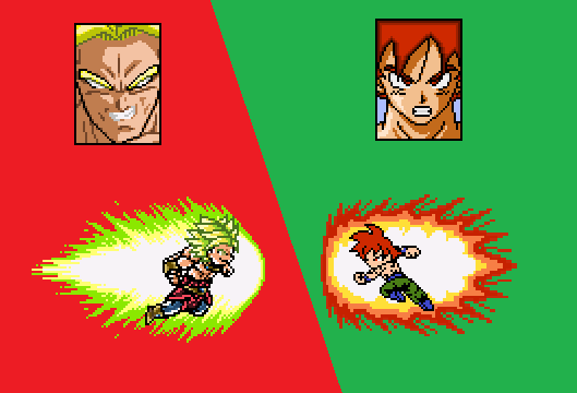 Dragon Warriors Z showcase002 LSSJ vs SSJG by HotDanimus on DeviantArt