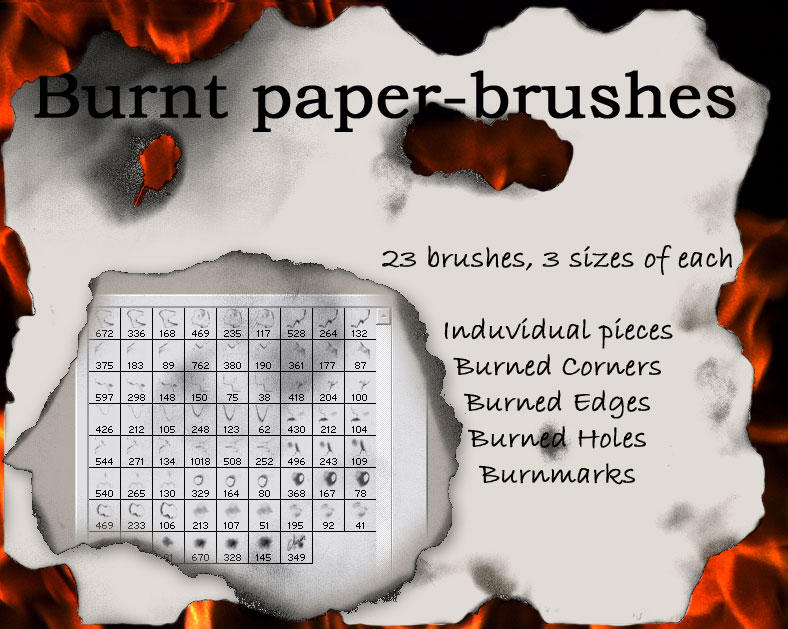 Burnt paper-brushes by chain on DeviantArt