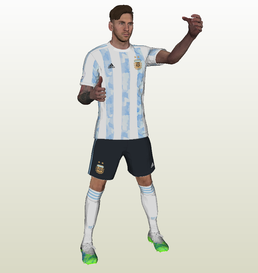Messi escala real Papercraft Pepakura model by AdrianoMilanesi on ...
