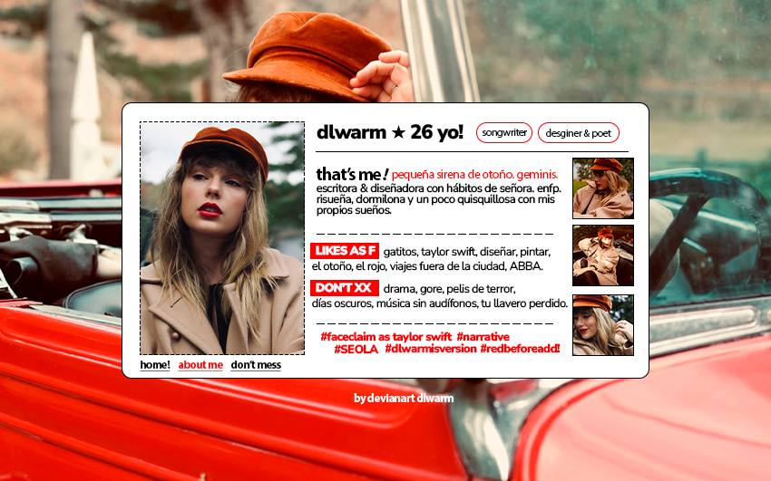 TEMPLATE. ABOUT ME POST CARRD SIMULATION. by dlwarm on DeviantArt