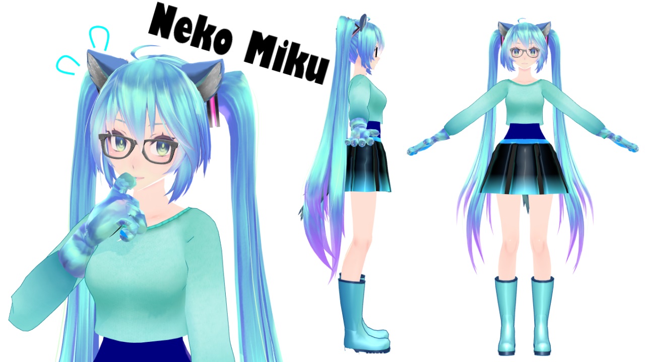 MMD - Neko Hatsune Miku DL by Aqua-Kun on DeviantArt