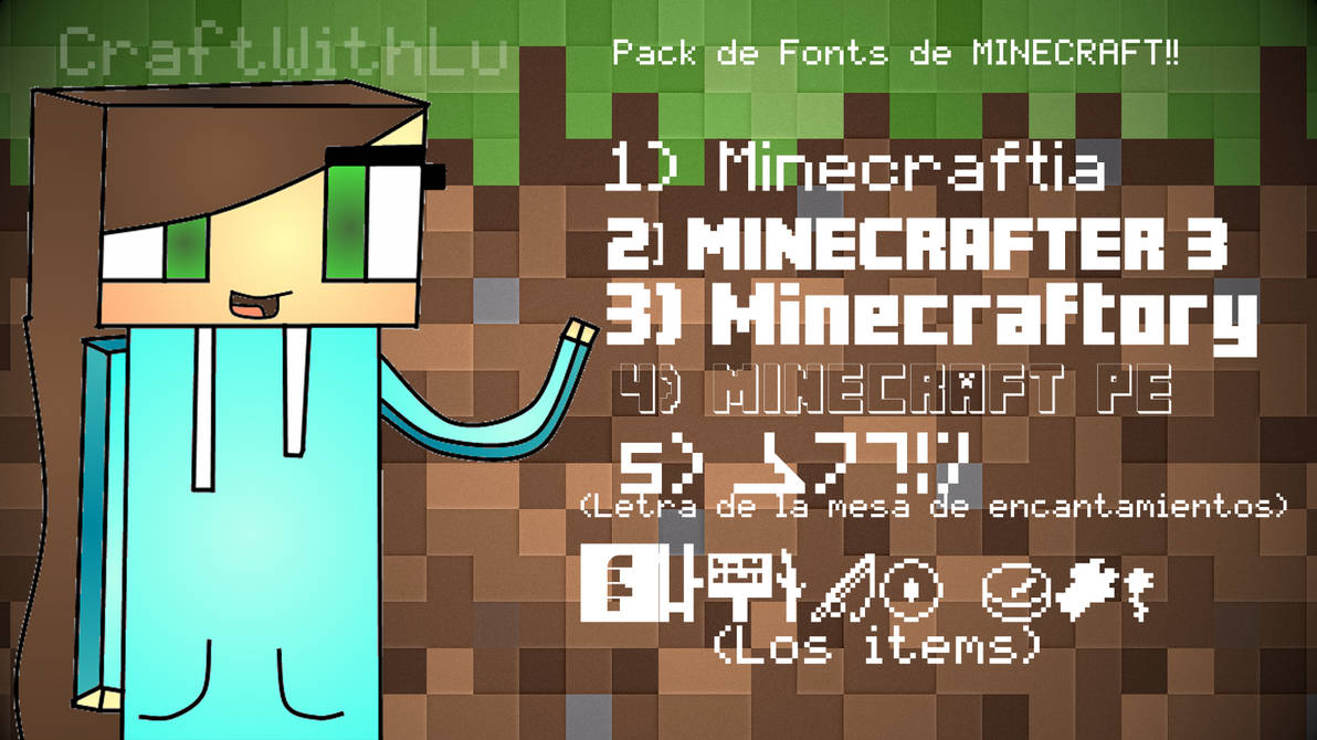 Pack de Fonts de Minecraft by CraftWithLu on DeviantArt