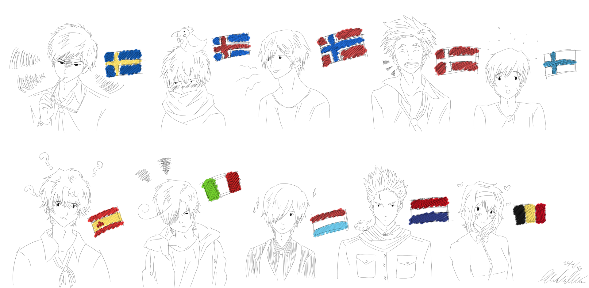 sketch Tomato gang and Nordics by SeikoIshida12 on DeviantArt