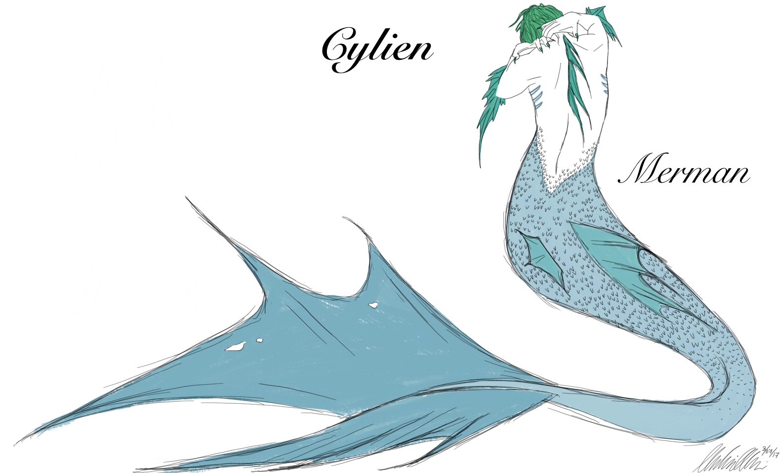 Merman Sketch by SeikoIshida12 on DeviantArt