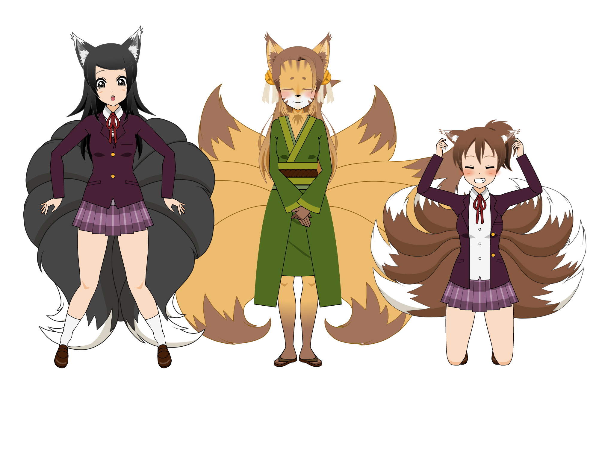 Kitsune tails :Kisekae props: [Updated] by AmburnedPhoenix on DeviantArt